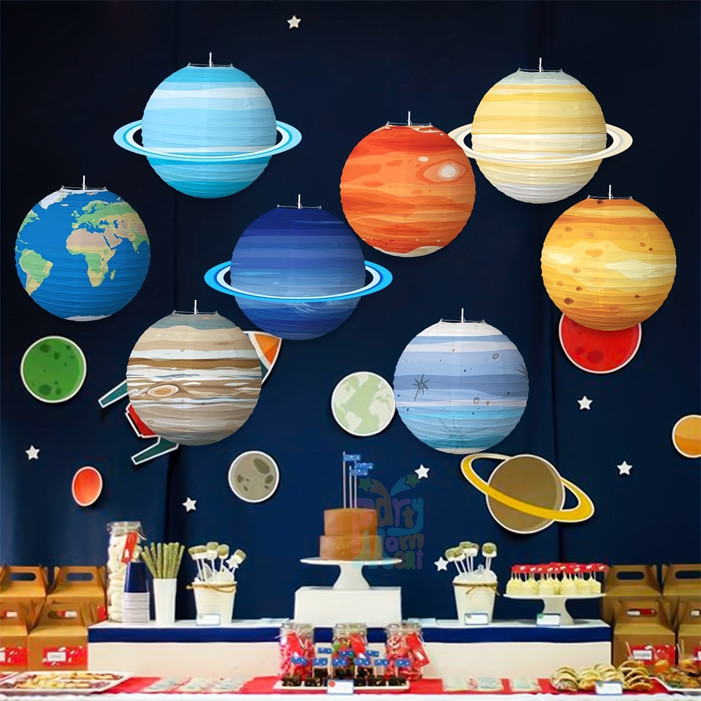 1pcs Outer Space Theme Paper Lantern Hanging Solar System Planet ...