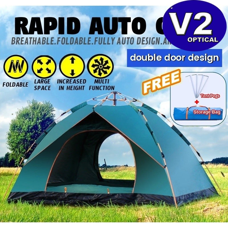Fully Automatic Tent Outdoor Foldable Camping Auto Tents Large Sleeping ...