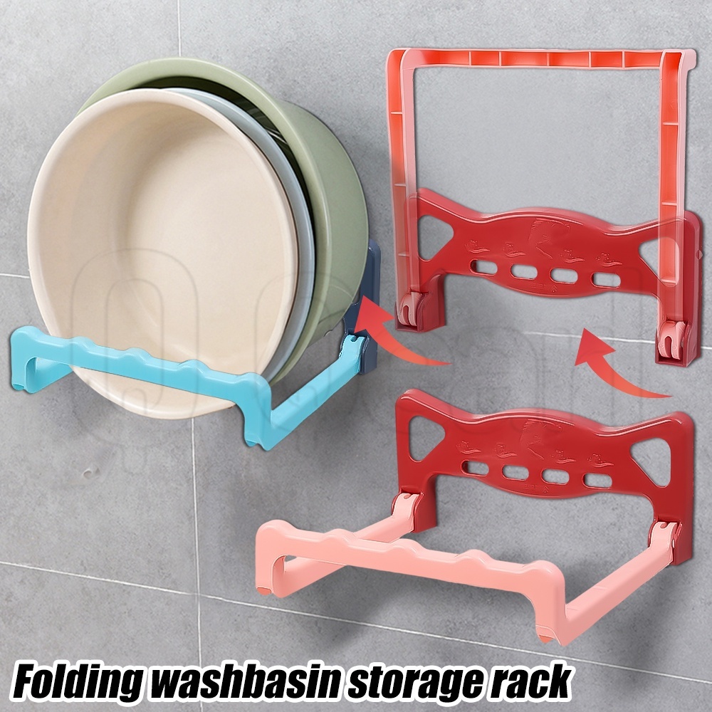 Bathroom Wall-mounted Basin Storage Rack / Multifunctional Folding ...
