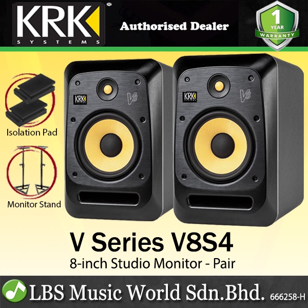 KRK V8S4 V Series 8 Inch Powered Studio Monitor Reference Speaker (V8 S4) | Shopee Malaysia
