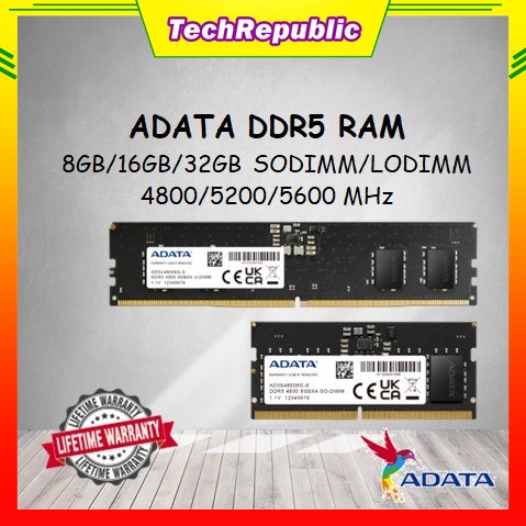 ADATA RAM 8GB / 16GB / 32GB DDR5 4800 / 5200 / 5600 MHz RAM SODIMM ...