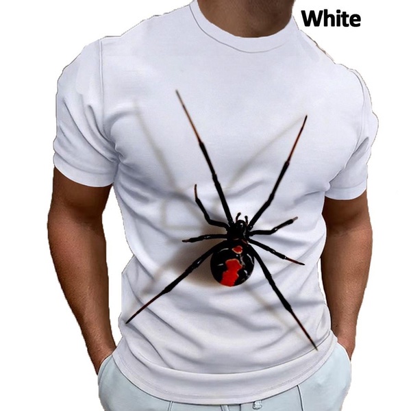 Men's Fashion Printed T-Shirt 3d Spider Web T-shirt New Casual Hiphop ...