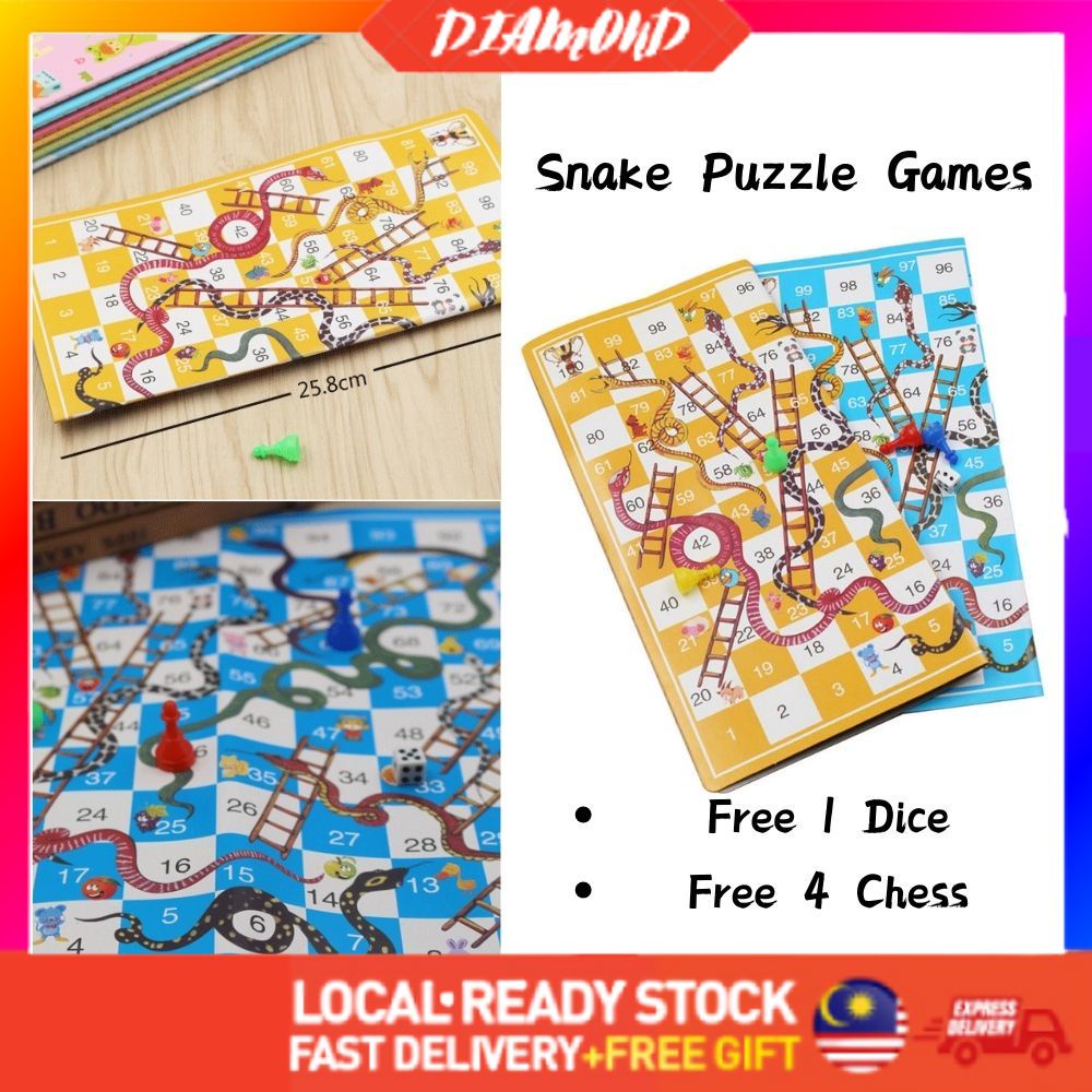 Diamond Snake Ladder Family Board Game Snake Chess Puzzle Game Paper ...