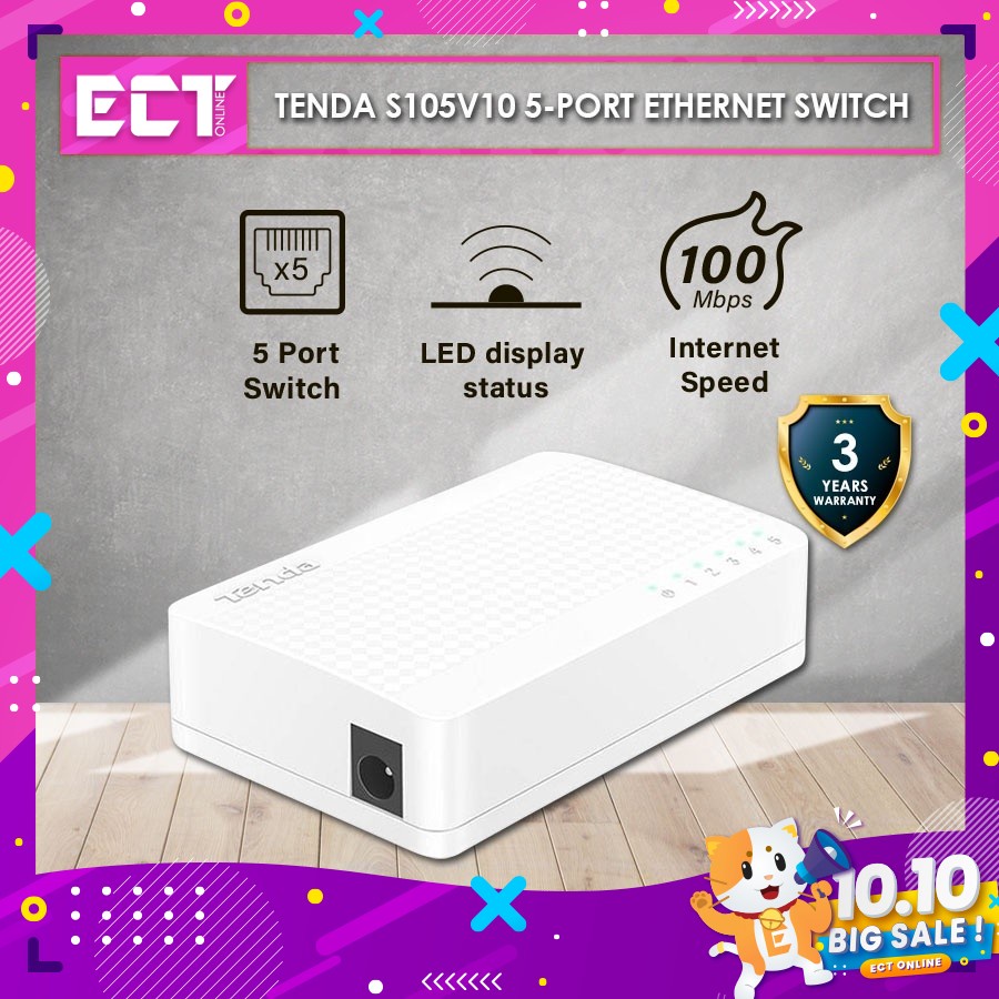 Tenda S105 V10 5-port Ethernet Switch | Shopee Malaysia