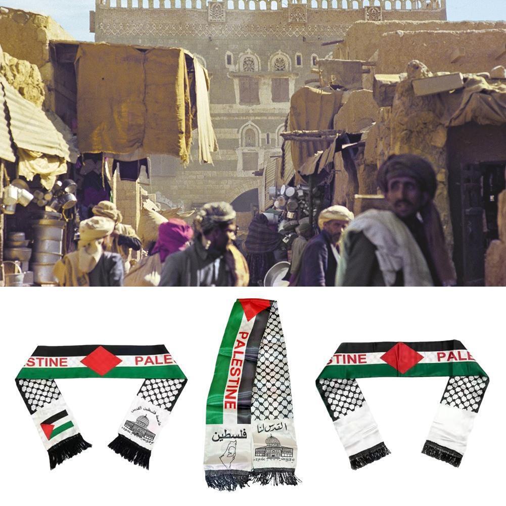 Palestine flag scarf with keffiya print and flag Palestinian Keffieh ...
