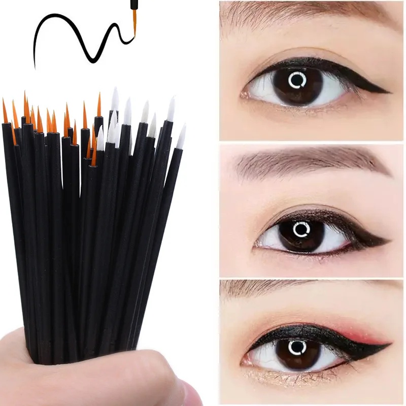 Eyes Makeup Brushes - For Applying Eyeline - Disposable, With Covers ...