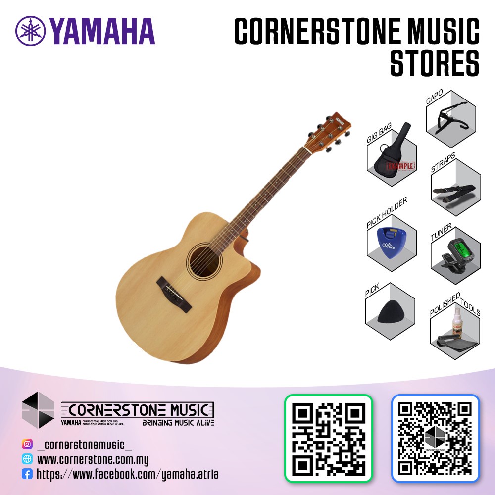 Yamaha Acoustic Guitar FS400C (FS 400C / FS400C N) - N / Natural Satin ...