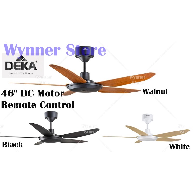[46inch Deka Kronos] Ceiling Fan DC Motor Ceiling Fan with Remote Black ...