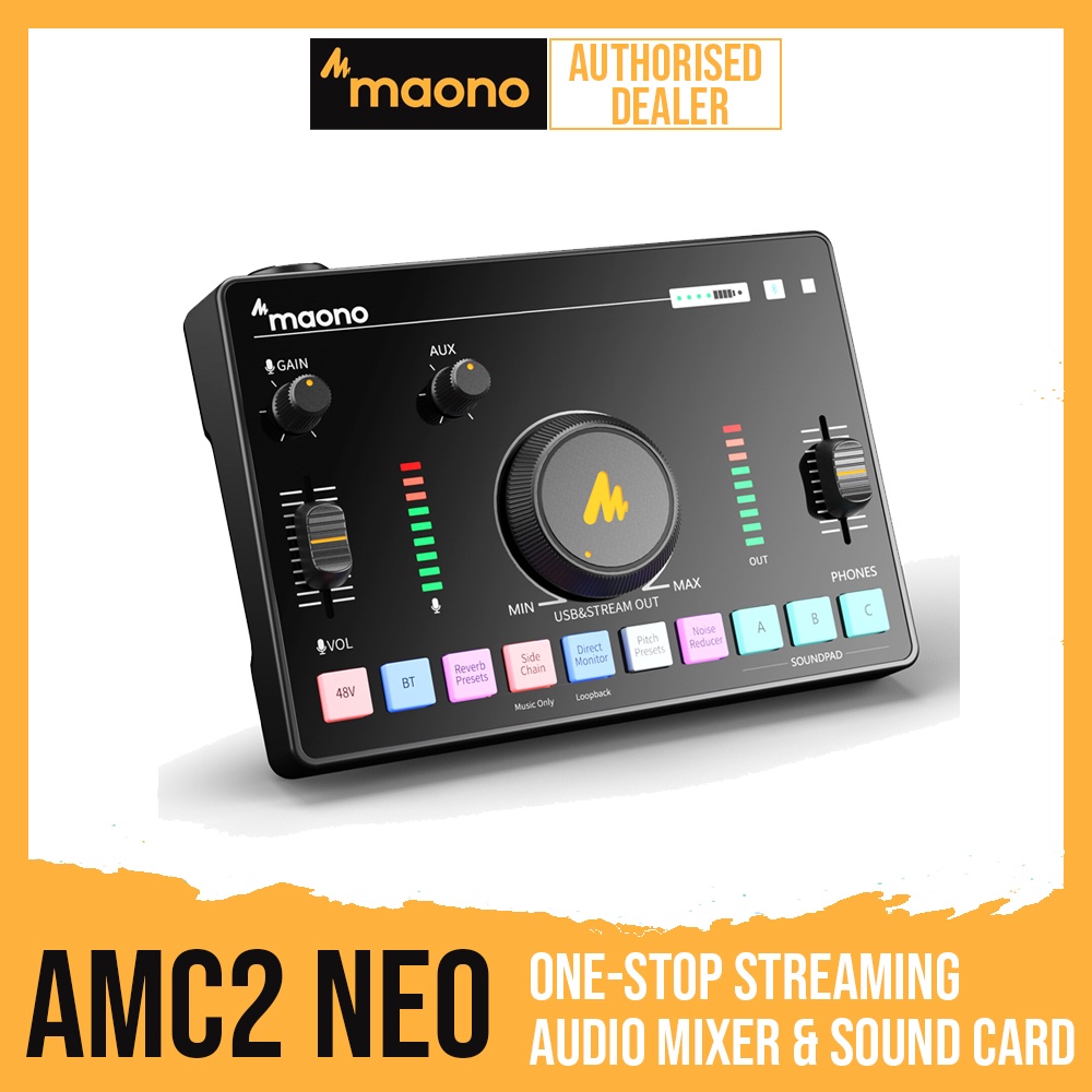 MAONO AMC2 NEO One-Stop Streaming Audio Mixer & Sound Card - Black ...
