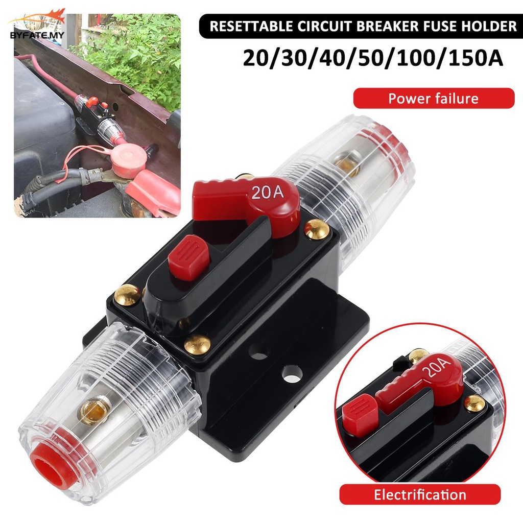 Circuit Breaker Resettable Fuse Holder with Manual Reset Switch12-48V ...