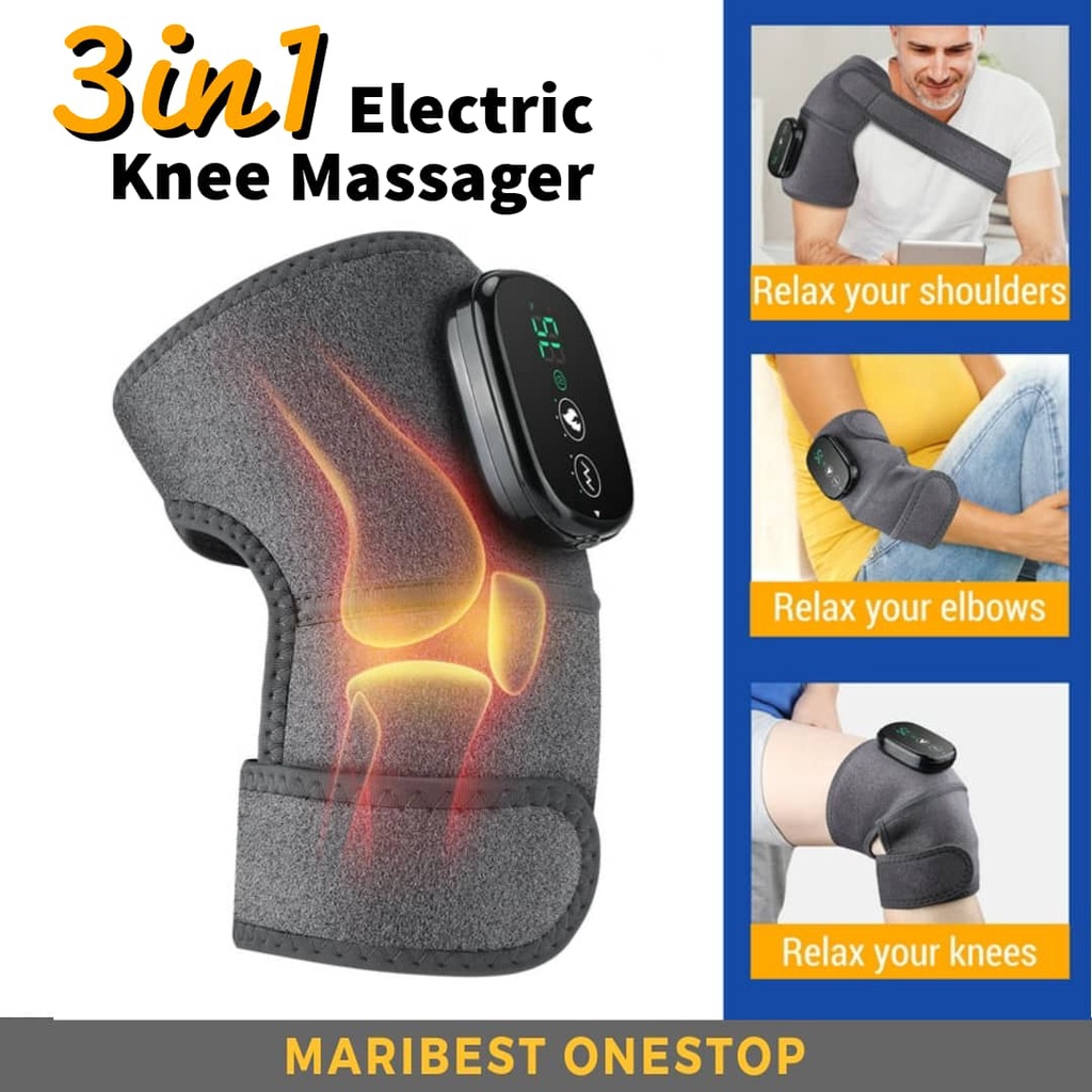 3 in 1 Electric Knee Massager Leg Joint Heating Pad Vibration Massage ...
