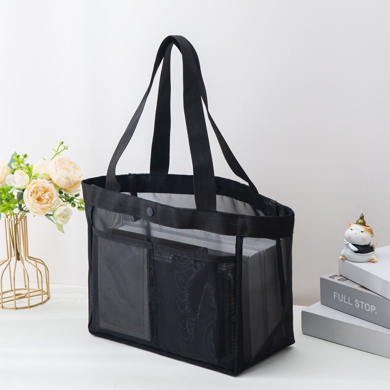 Mesh handbag outdoor portable large capacity nylon mesh one shoulder ...