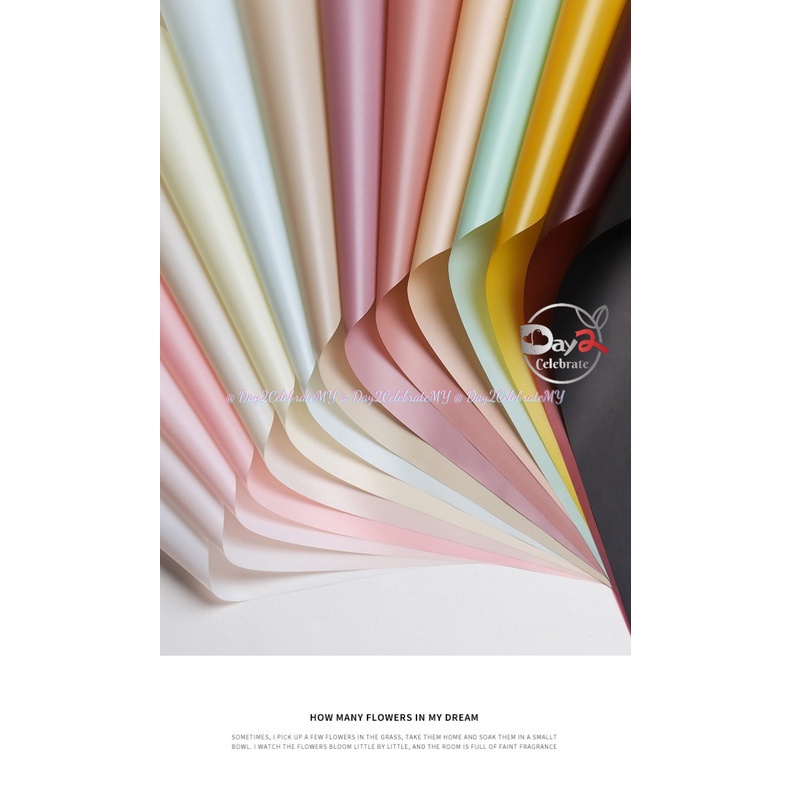 20pcs Single Color Plain Wrapping Paper Waterproof Gift Wrap Bouquet ...