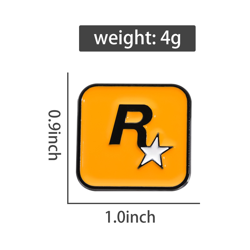 Grand Theft Auto Rockstar Star Enamel Pin Brooches Lapel Badges ...