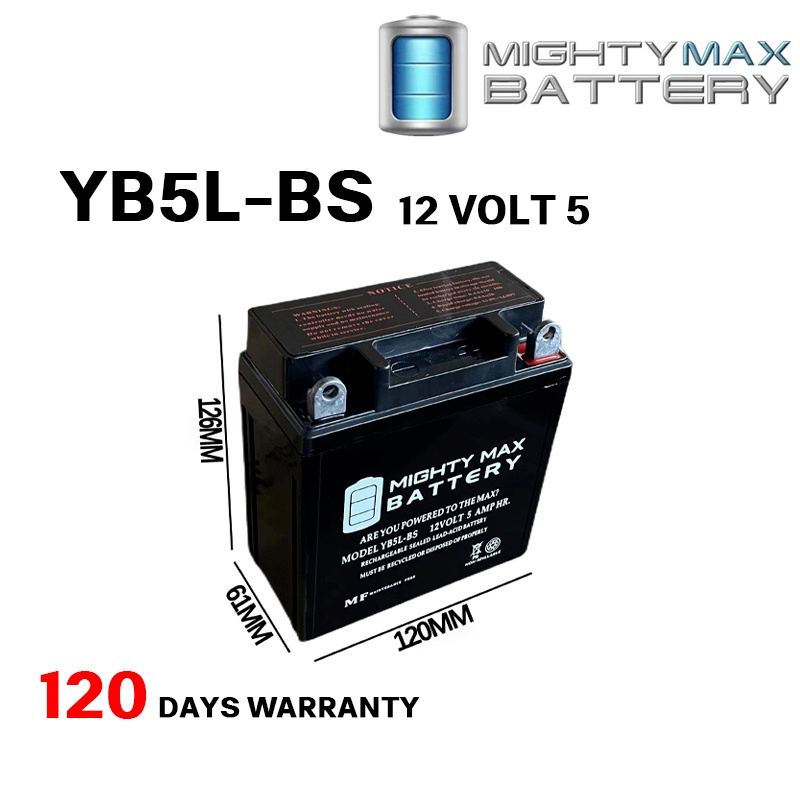 YB5L-BS MIGHTY MAX BATTERY EX5 KRISS LC135 V1 EGO E-BONUS NOUVOS SRL110 ...