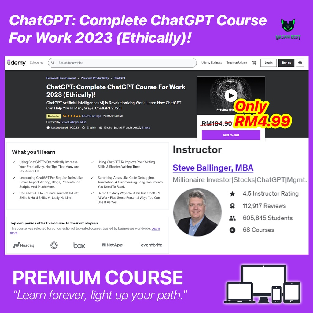 "ChatGPT: Complete ChatGPT Course For Work 2023 (Ethically)!" for PC Windows | Udemy | Premium ...