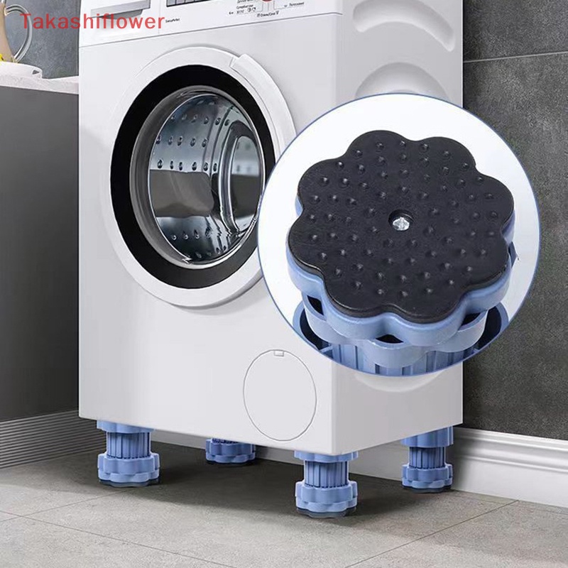 (Takashiflower) 1/4Pcs Adjustable Height Washing Machine Foot Pads Anti ...