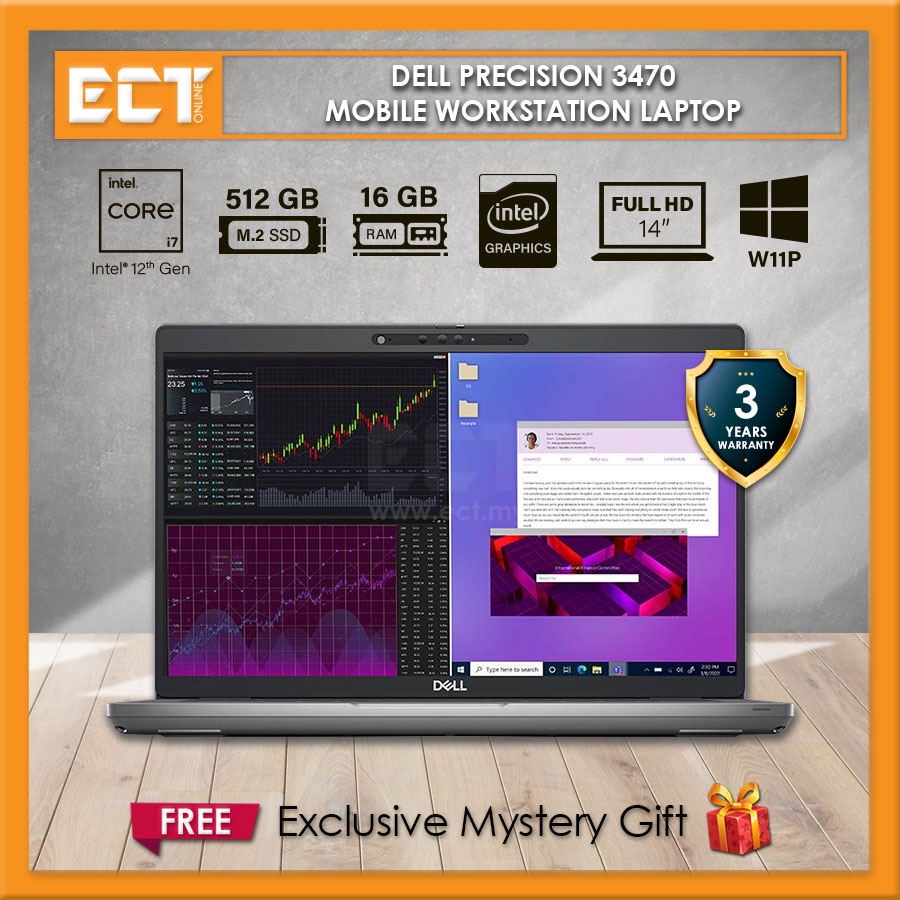 Dell Precision 3470 Mobile Workstation Laptop (i7-1270P 4.80GHZ,512GB ...