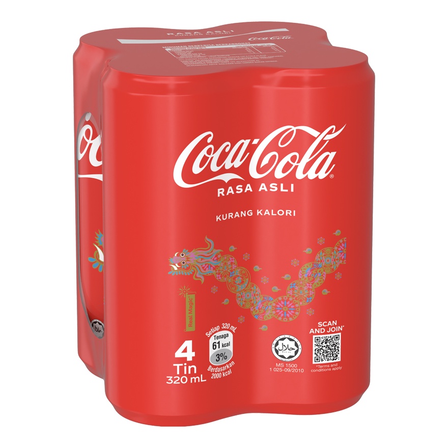 COCA-COLA Rasa Asli Can 4x320ml | Shopee Malaysia