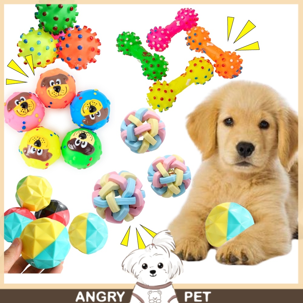 Angry Pet Doy Toy Dog playing Ball with Sound Dog Pet Ring Bell Ball ...
