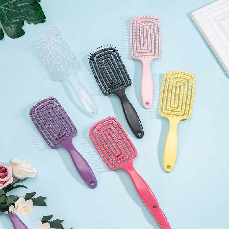 Portable circular hollow comb home blow dry comb home styling massage ...