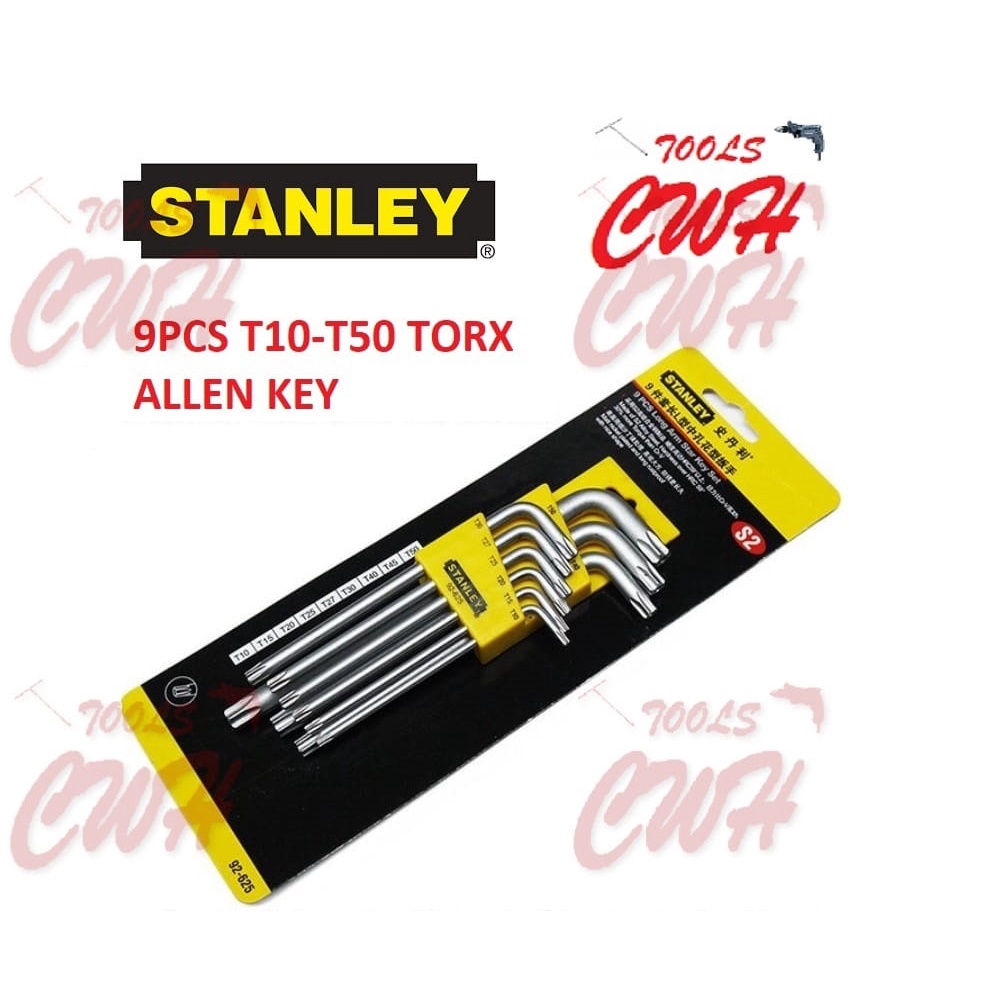 STANLEY 92625 9PCS T10-T50 TORX STAR ALLEN KEY L WRENCH 92-625 PROSKIT ...