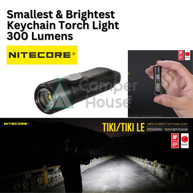 Nitecore TIKI LE with RED & BLUE LED Keychain 300Lumen Type-C ...