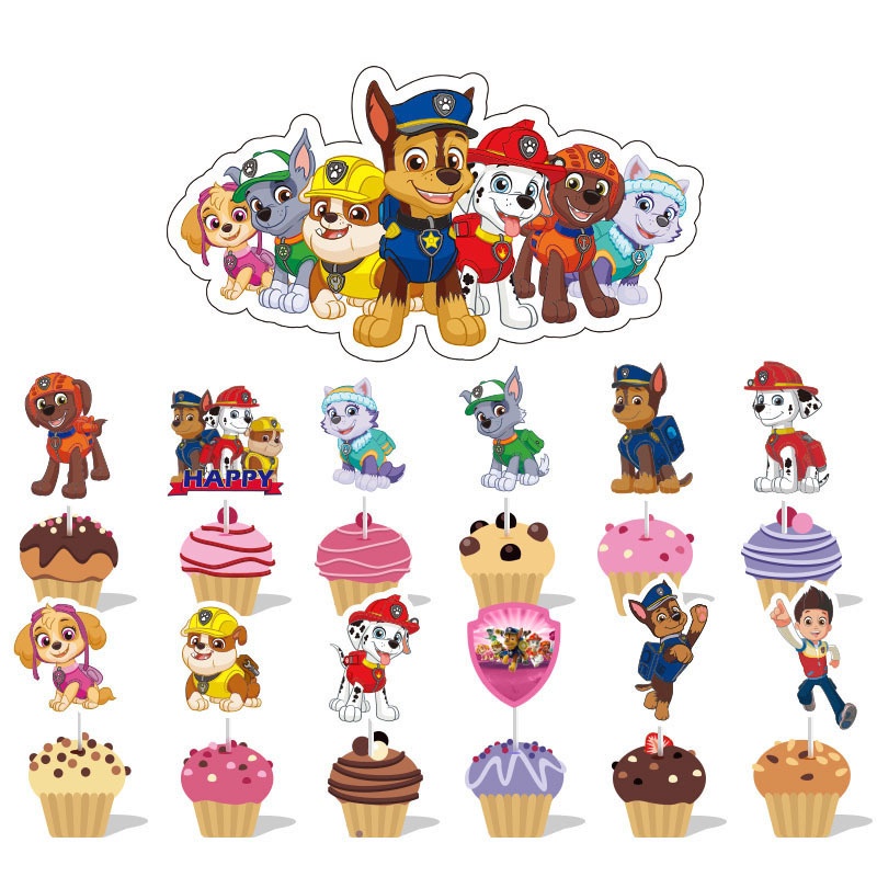13pc/Lot PAW Patrol Cake Topper Theme Kids Birthday Party Decoration ...