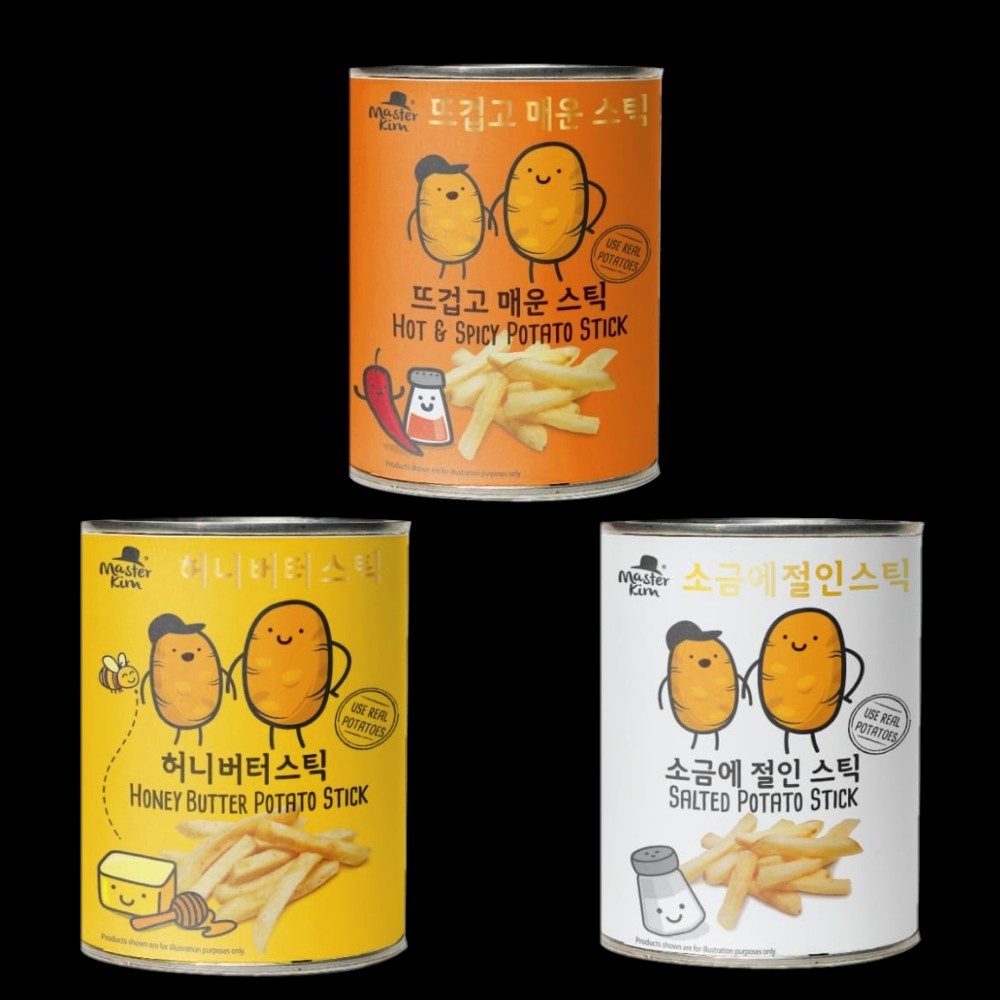 现货MY【MASTER KIM】罐装炸薯条-蜂蜜牛油味/盐味/香辣味 70克 [MASTER KIM] Potato Stick in ...