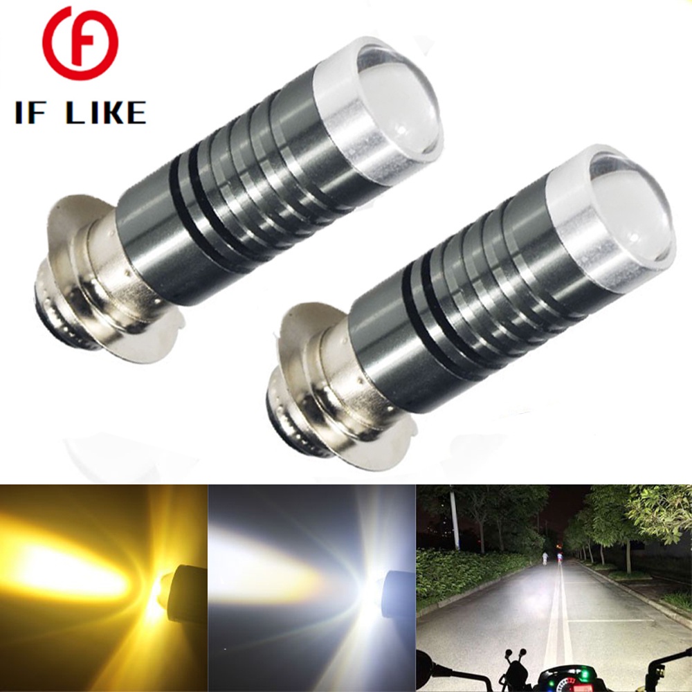Universal Dual color Headlight Bulbs P15D H6 PX15D LED Motorcycle Hight ...