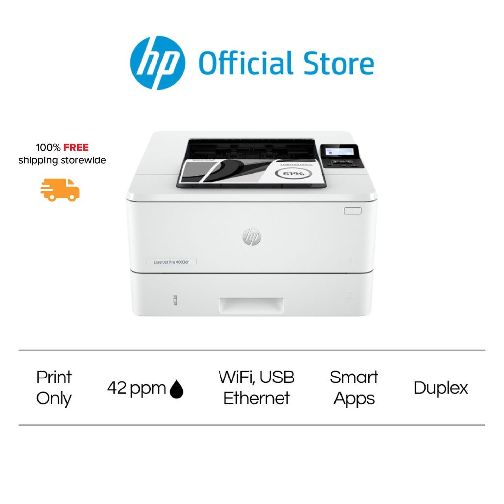 HP LaserJet Pro 4003dn/4003dw | Business Black & White Printer | A4 Print Only | Wireless WiFi ...