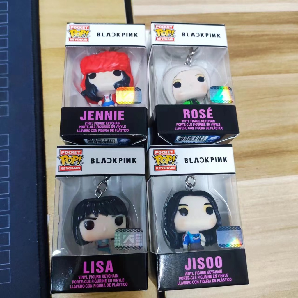 Funko Pop! BLACKPINK Lisa Jisoo Jennie Rose Keychain Action Figure Keyring Toys Model Dolls ...