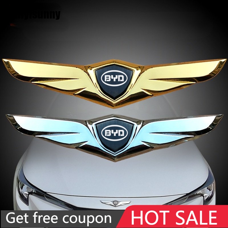 HYS For BYD Car Front Hood Ornaments Bonnet Metal Decoration Logo Angel ...