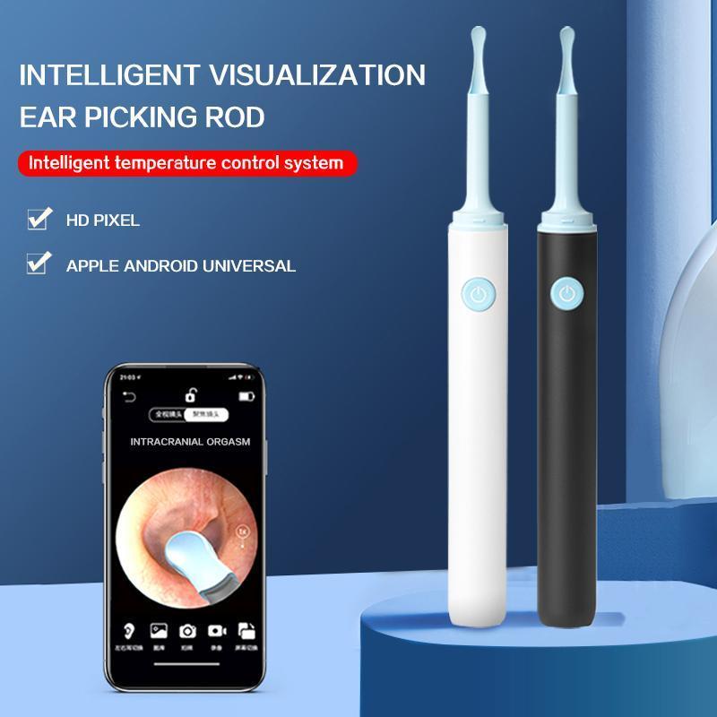Rechargeable LED 3.9mm Wireless Intelligent Visual Ear Cleaner Otoscope ...