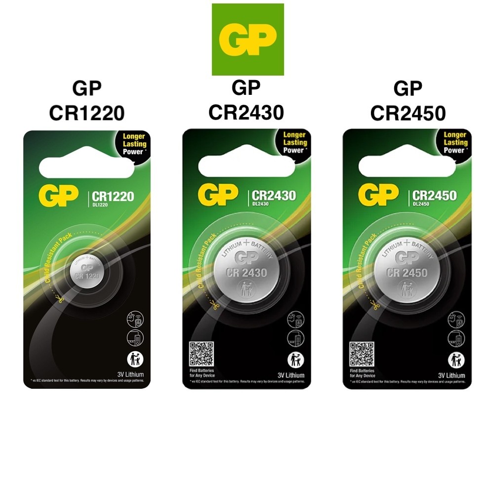 GP Lithium Coin Cell Battery CR1220 CR2430 CR2450 1PCS | Shopee Malaysia