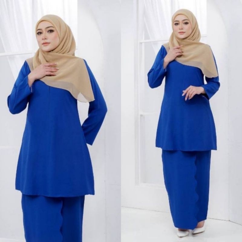 BAJU RAYA 2025 BAJU KURUNG RIAU MODEN SCALLOP PLUS SIZE ROSE GOLD ...