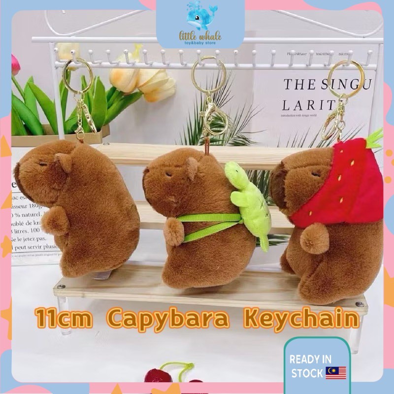 🐳11cm Keychain Capybara Cute Plush Pendant Key Chain Bag Kawaii ...
