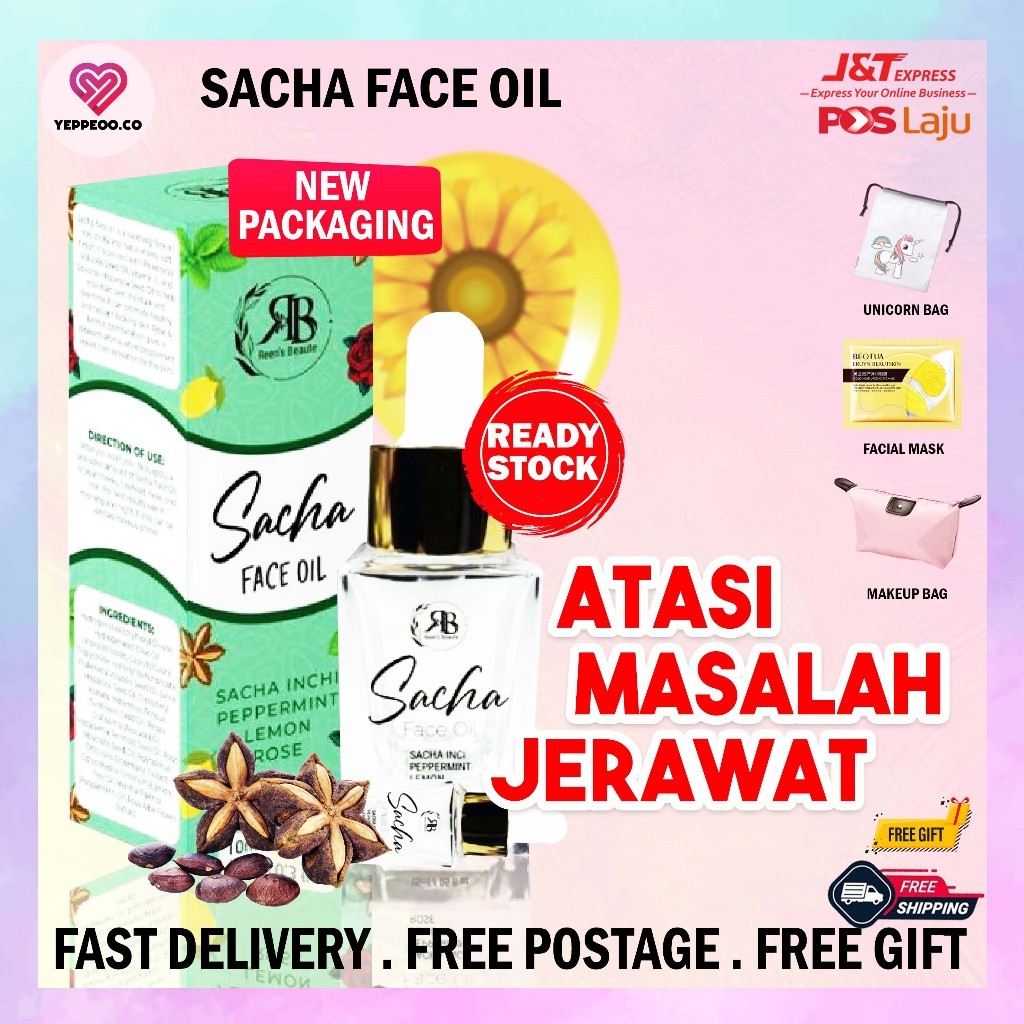 SACHA FACE OIL MINYAK SACHA INCI PRIMER MAKEUP KULIT KERING , DRY SKIN ...