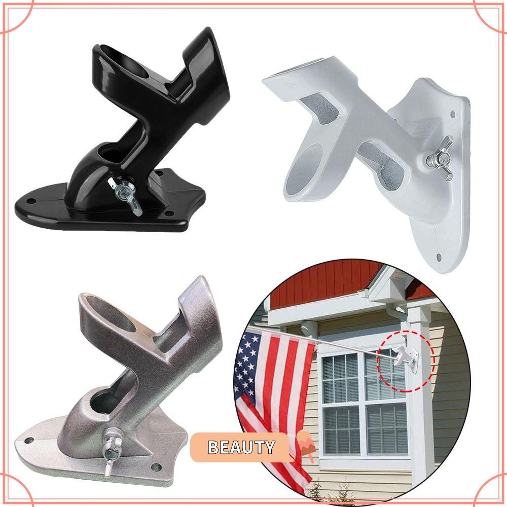 BEAUTYONE Flagpole Base, Adjustable Metal Flag Pole Holder, Wall ...