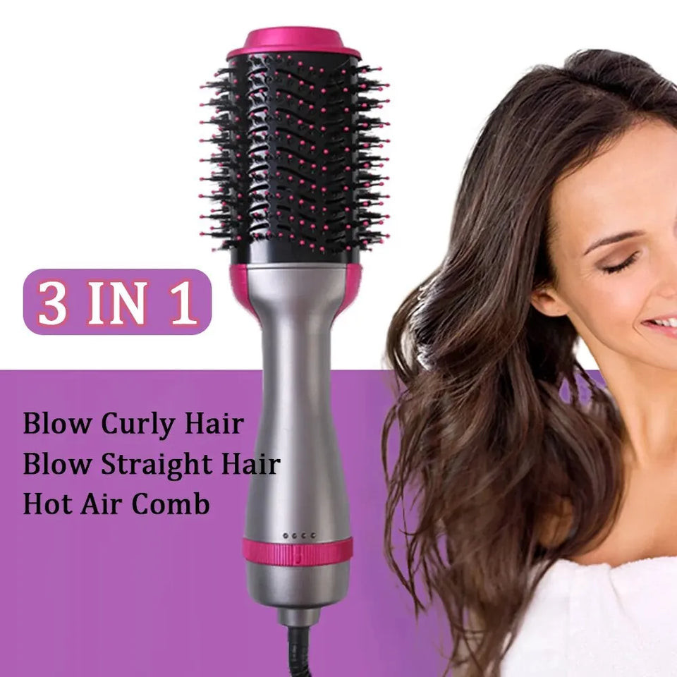 3 In 1 Hot Air Comb Styling Comb for Straight Curly Electric | Shopee ...