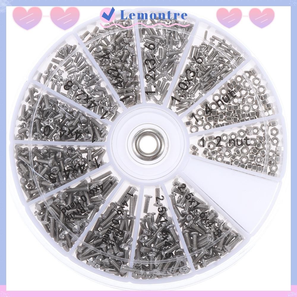 LEMONTRE 600pcs Screws Nuts Assortment Kit, with Plastic Box Small Nut ...