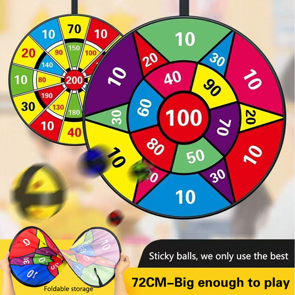 Darts Board Toys 12 Balls Sticky 2 Darts 2 Hooks Indoor Outdoor Sports ...