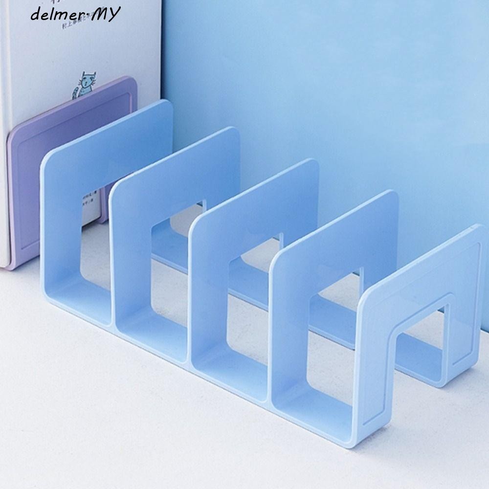 DELMER Desktop Bookends, Display Bookshelf Divider Book Stand, File ...