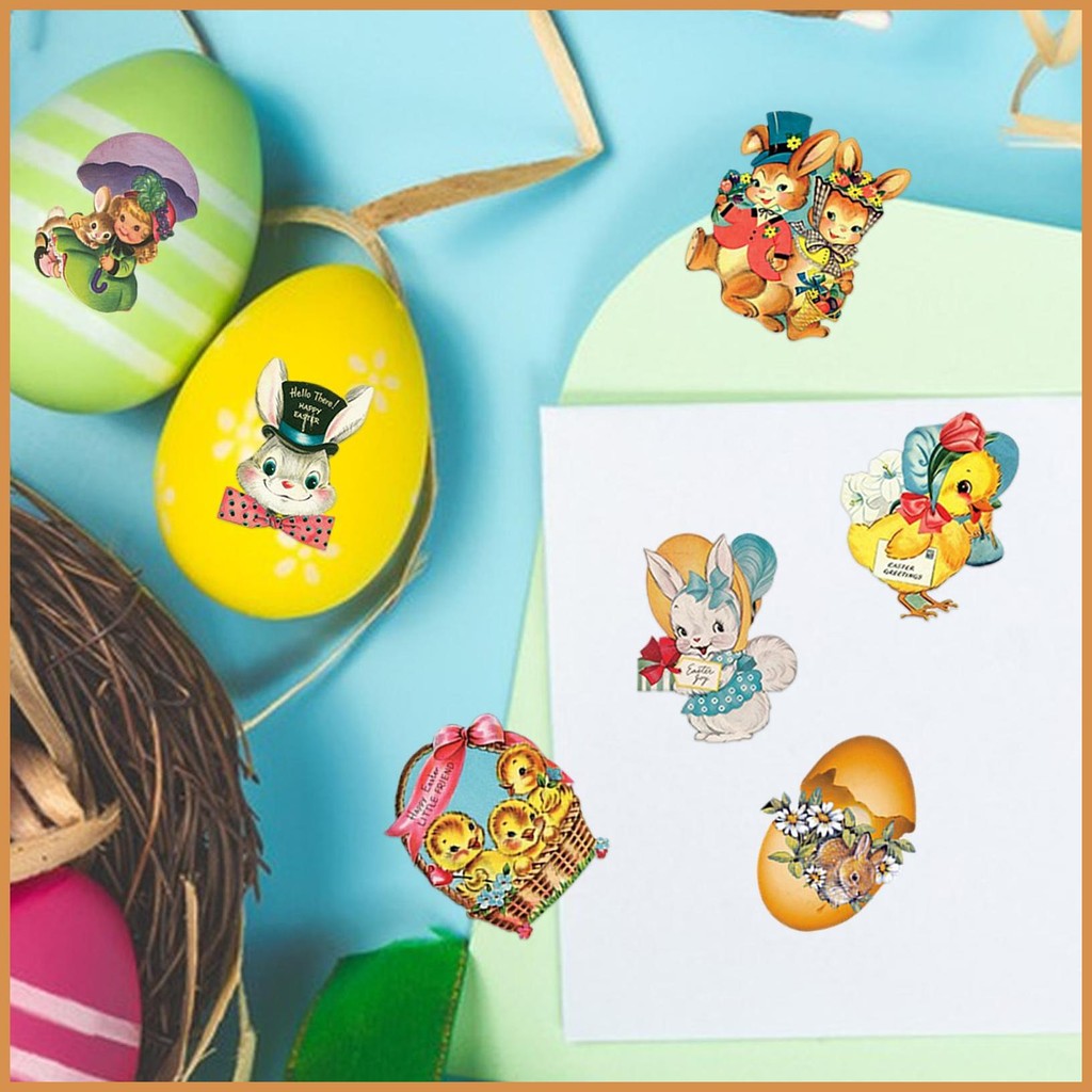 Easter Stickers for Kids 25X Flower Bunny Egg Easter Decals Easter ...