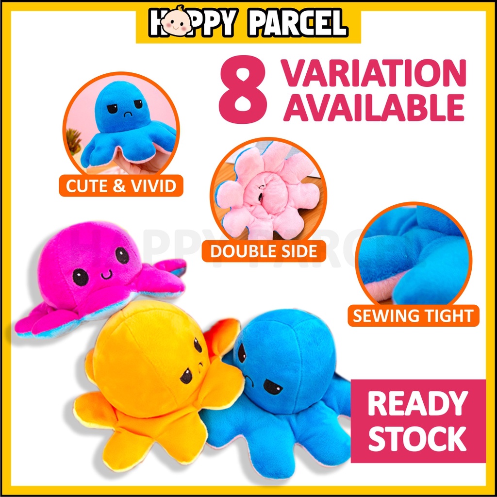 Tiktok Reversible Flip Stuffed Octopus Doll Soft Reversible Octopus ...