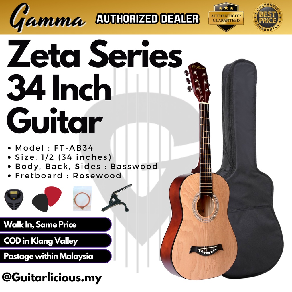 ZETA Series 34 inch Beginner Acoustic Guitar (with Truss Rod) - FT-AB34 ...