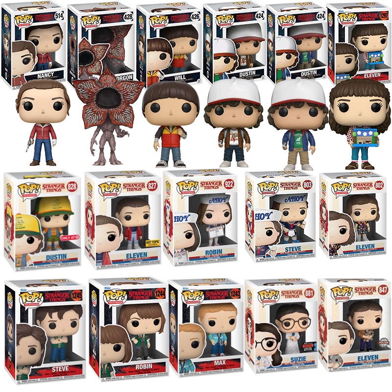 Funko Pop Stranger Things Dustin Figures Dart Eleven Will Demogorgon ...