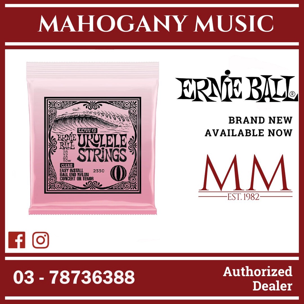 Ernie Ball P02330 Clear Ball End Nylon With Wound G Ukulele Strings ...