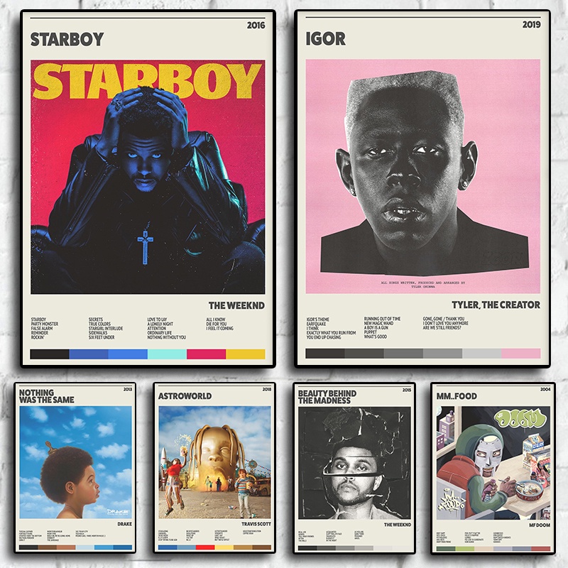 Music Hot Album Star The Weeknd Drake Mf Doom Poster Hip Hop Posters ...