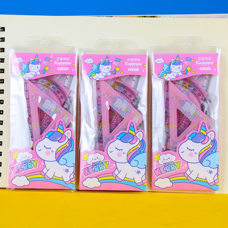 Unicorn Ruler Set Student Stationery Cute Cartoon Ruler Set Children ...